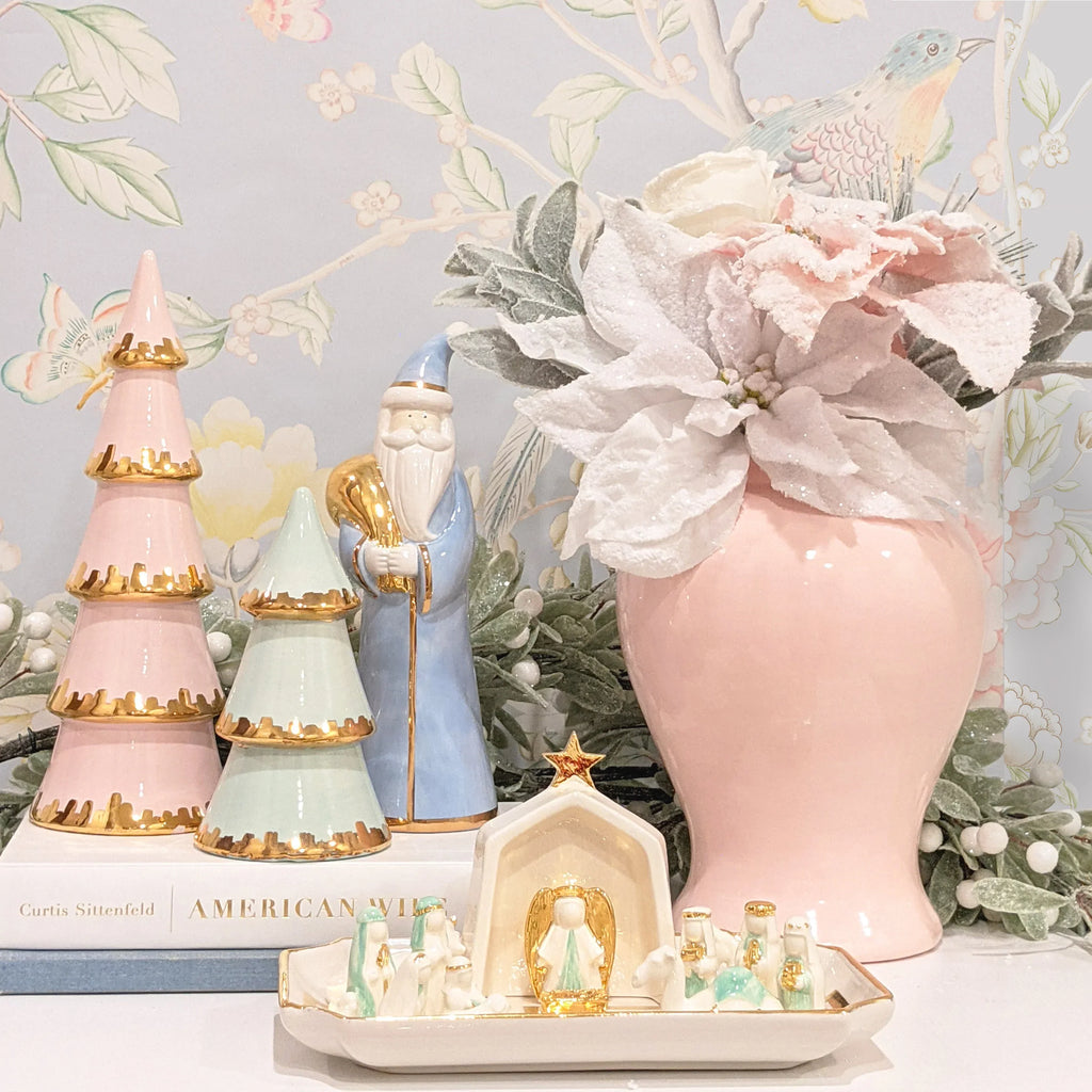 Light Blue Santa with 22K Gold Accents – Lo Home