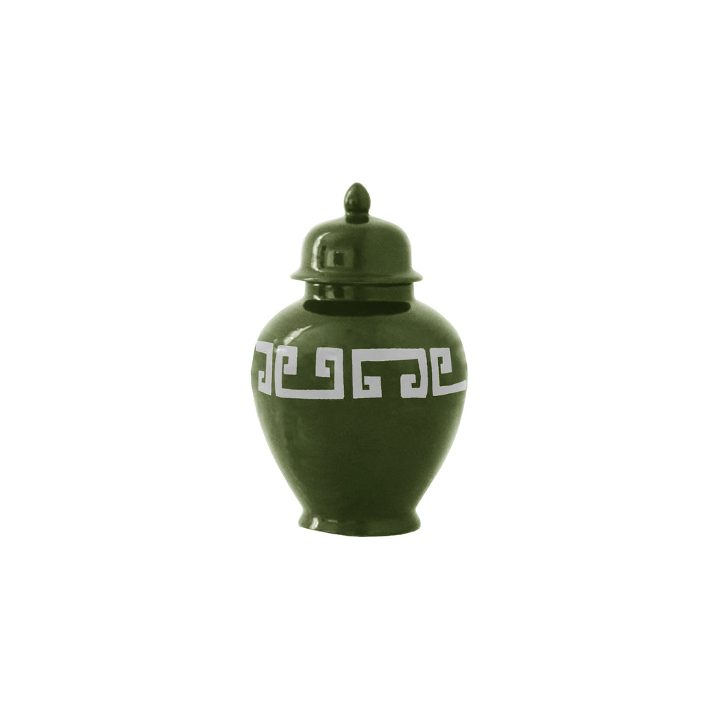 Moss Green Greek Key Ginger Jars – Lo Home