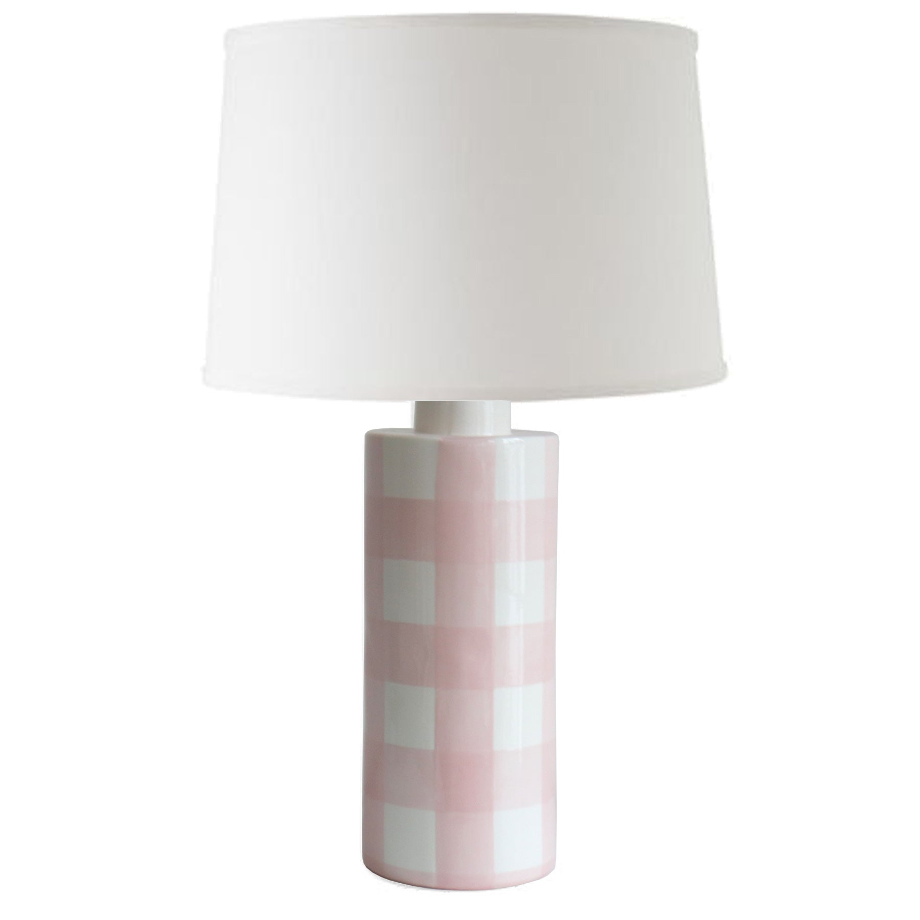 Pink Gingham Column Lamp – Lo Home