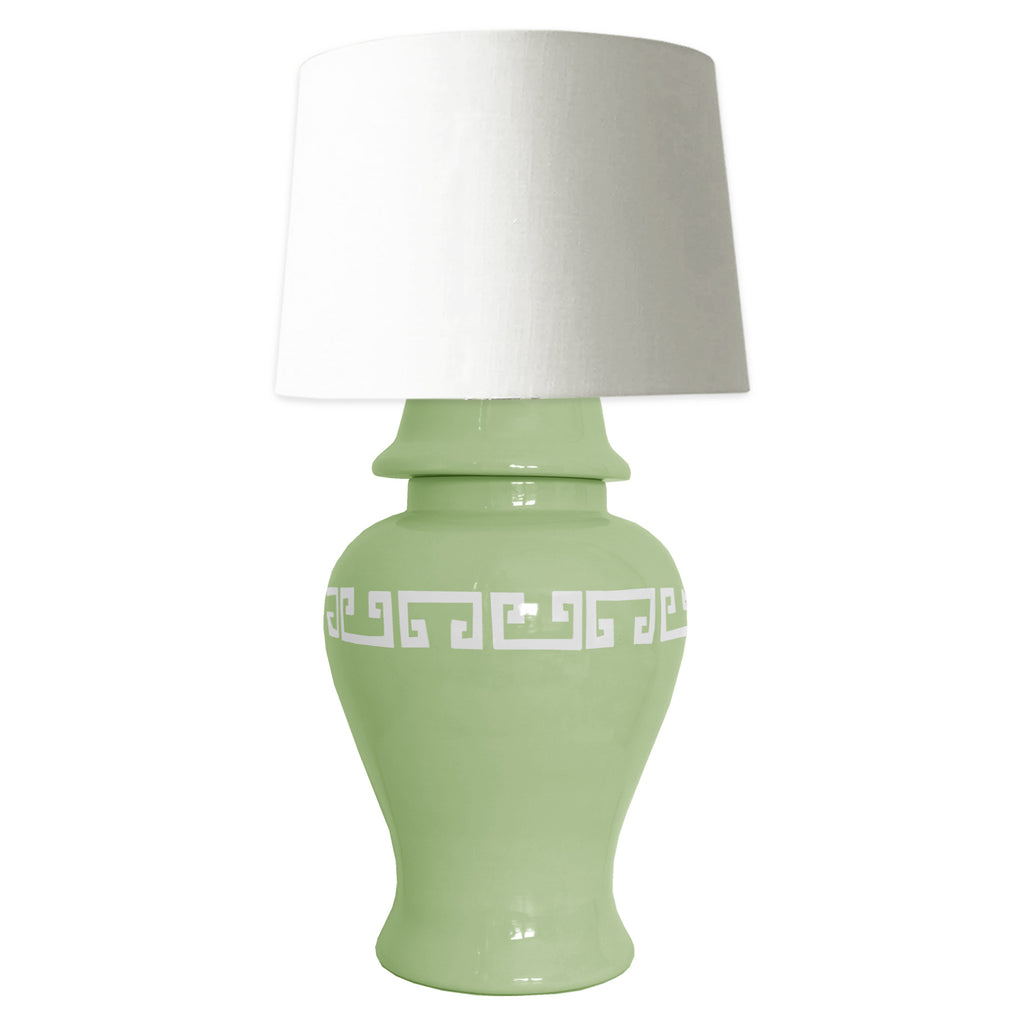 Cabbage Patch Green Greek Key Ginger Jar Lamp – Lo Home