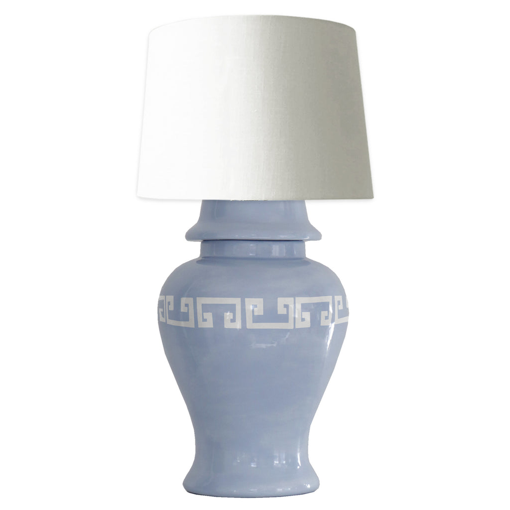 Serenity Blue Greek Key Ginger Jar Lamp – Lo Home